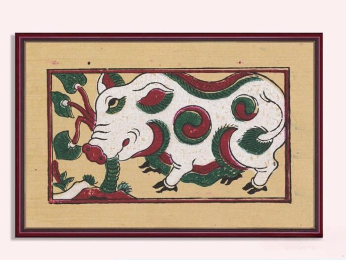 Ý nghĩa tranh lợn ăn cây ráy trong phong thủy và dân gian