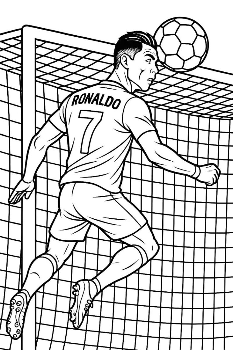 Tranh tô màu Ronaldo đẹp cho bé – Bộ sưu tập dễ in 2025