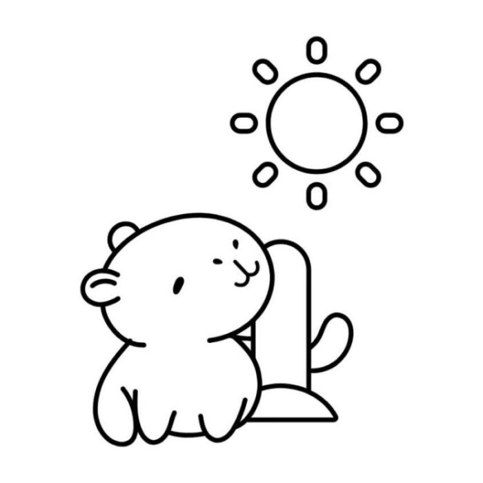 29+ Tranh Tô Màu Capybara Dễ Thương Rõ Nét Cho Bé
