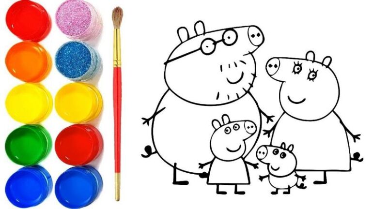 999 + Mẫu tranh tô màu heo peppa đẹp sáng tạo cho bé yêu