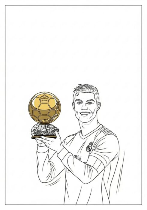 Tranh tô màu Ronaldo đẹp cho bé – Bộ sưu tập dễ in 2025 – Artnam Gallery