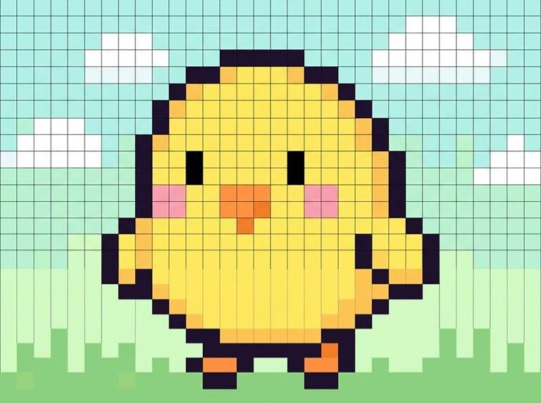 Link tải 199+ Mẫu tranh pixel mẫu vẽ đồ ăn, con vật cute